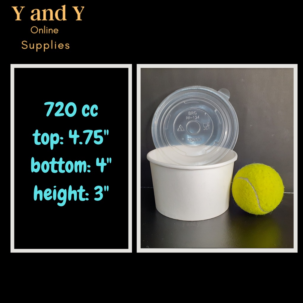 Paper Bowl Take-out Container, 720 CC and 850 CC, White, Coated, With ...
