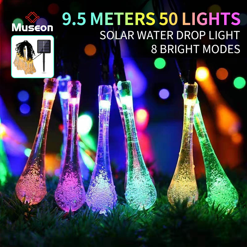 LED Bubbled Water Drop Lights Solar Christmas Lights Outdoor Waterproof ...