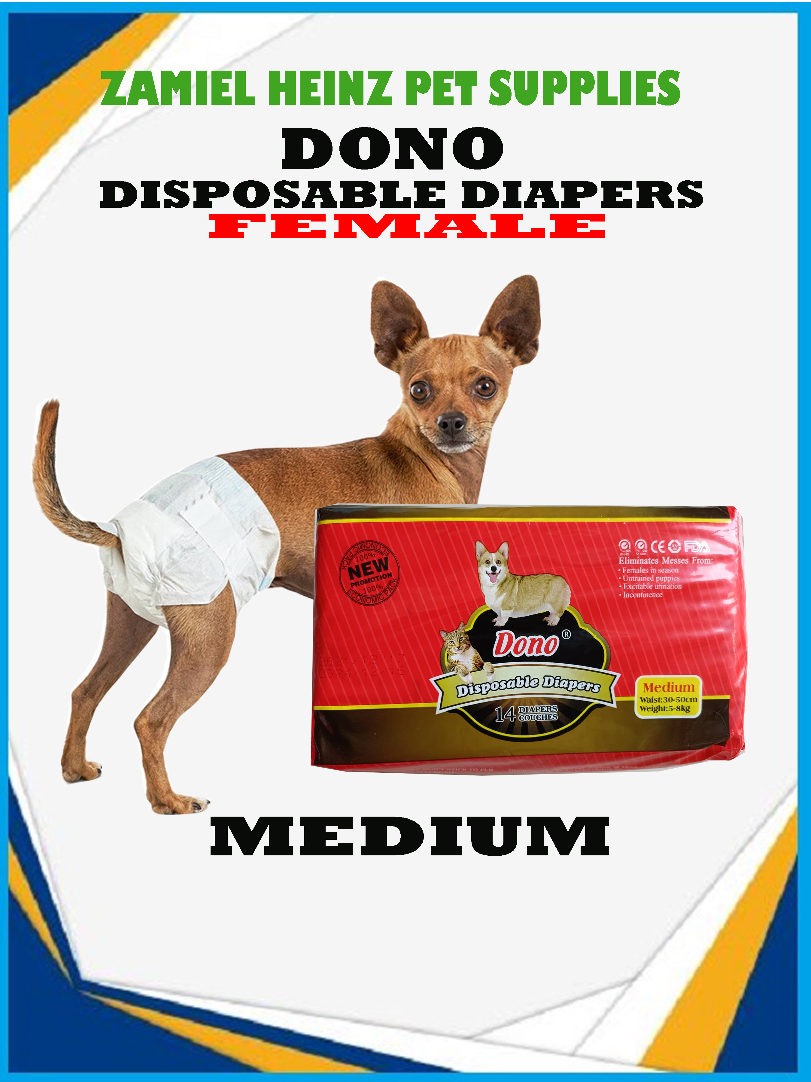 Dono Disposable Diaper Medium (14pc for female) | Lazada PH