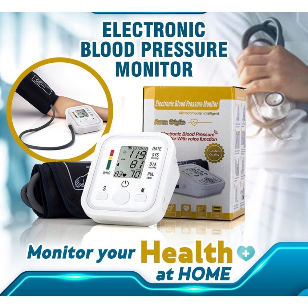 Electronic Arm Blood Pressure Monitor Digital Wrist Arm Type ...