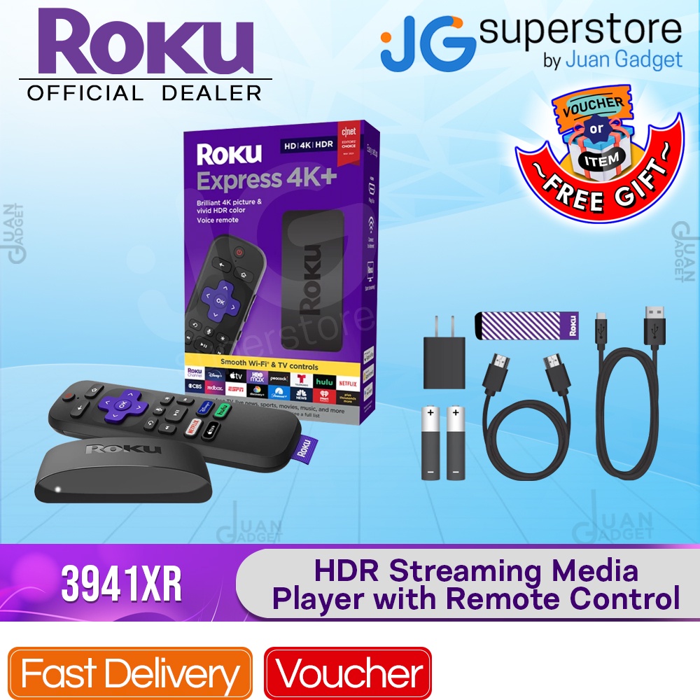 Roku Express 4k Plus HDR Streaming Player with Remote Control Perfect ...