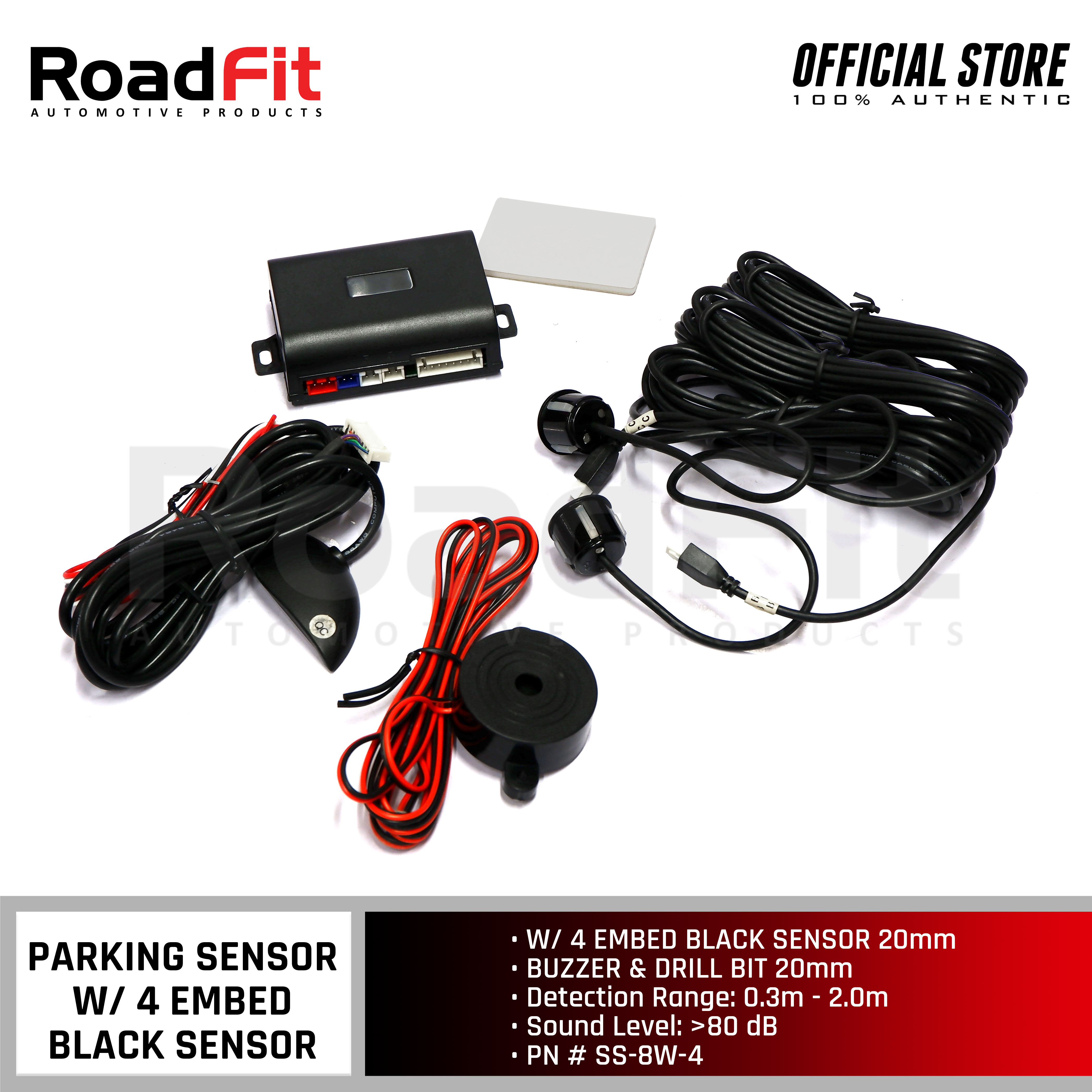Smartsensor Parking Sensor With 4 Embed Black Sensor 20mm, 1 Set SS-8W ...