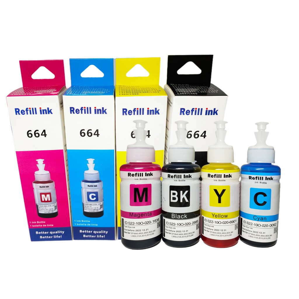 Premium 664 Black Ink Refill Ink 70ml Compatible For Epson L Series ...