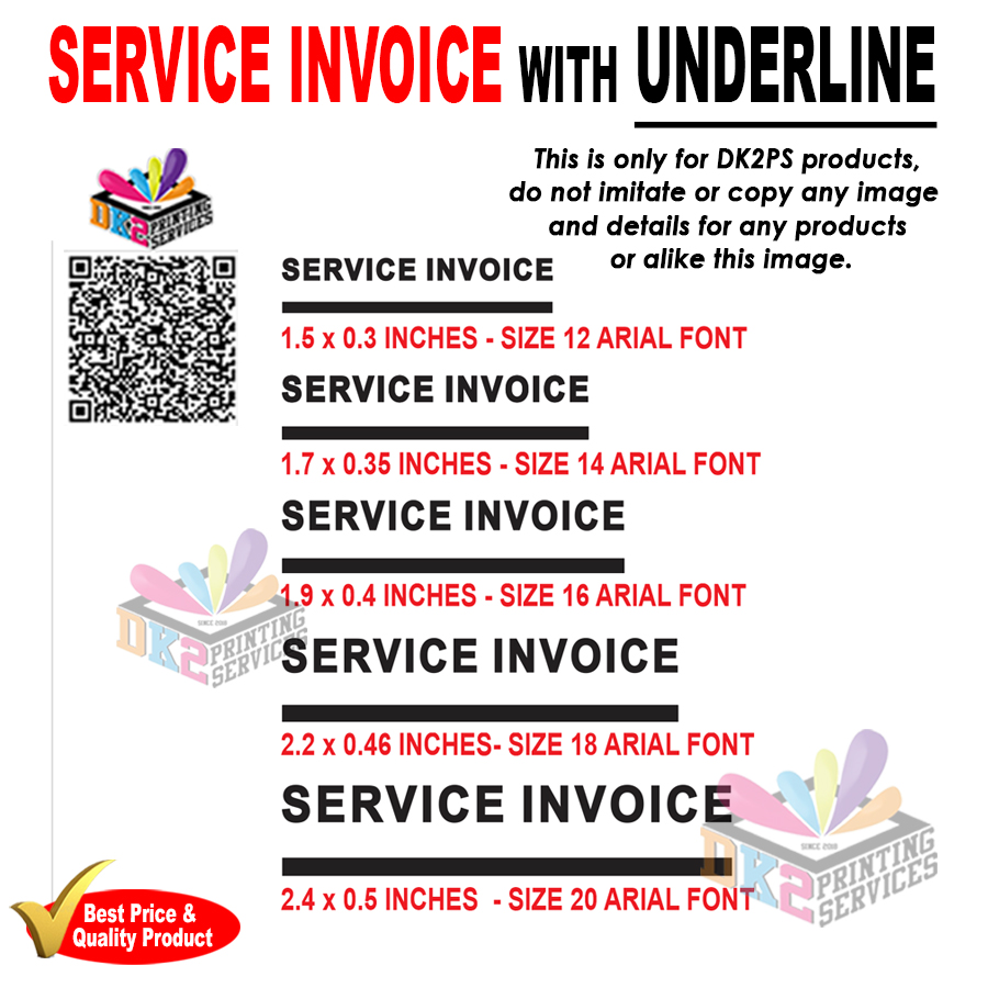 SERVICE INVOICE WITH UNDERLINE CUZTOMIZED RUBBER STAMP | Lazada PH