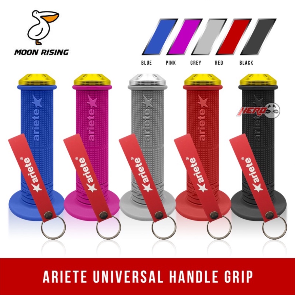 Ariete Handle Grip With Gold Bar End (Alloy) For Motorcycle With Free ...