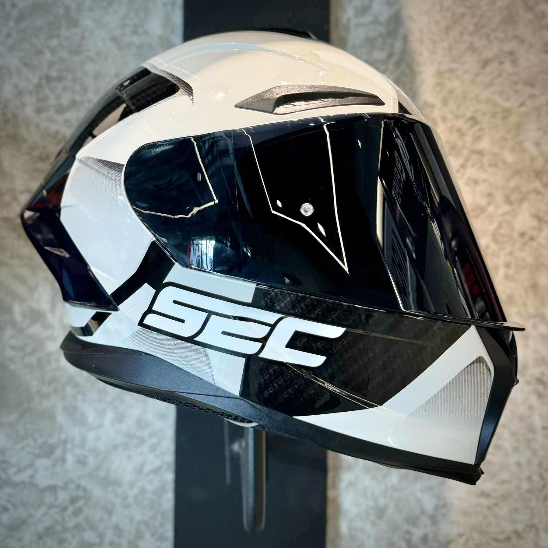 SEC ACE GAS Full Face Dual Visor Helmet w/ Free Extra Clear Visor and ...