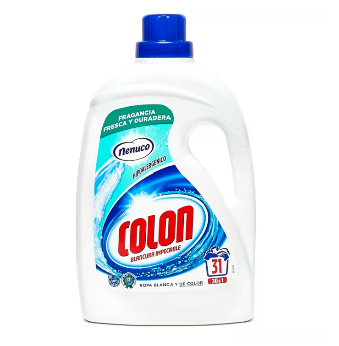 Nenuco Colon Detergent Gel 1.6L (with Blancura Impecable Active Gel ...
