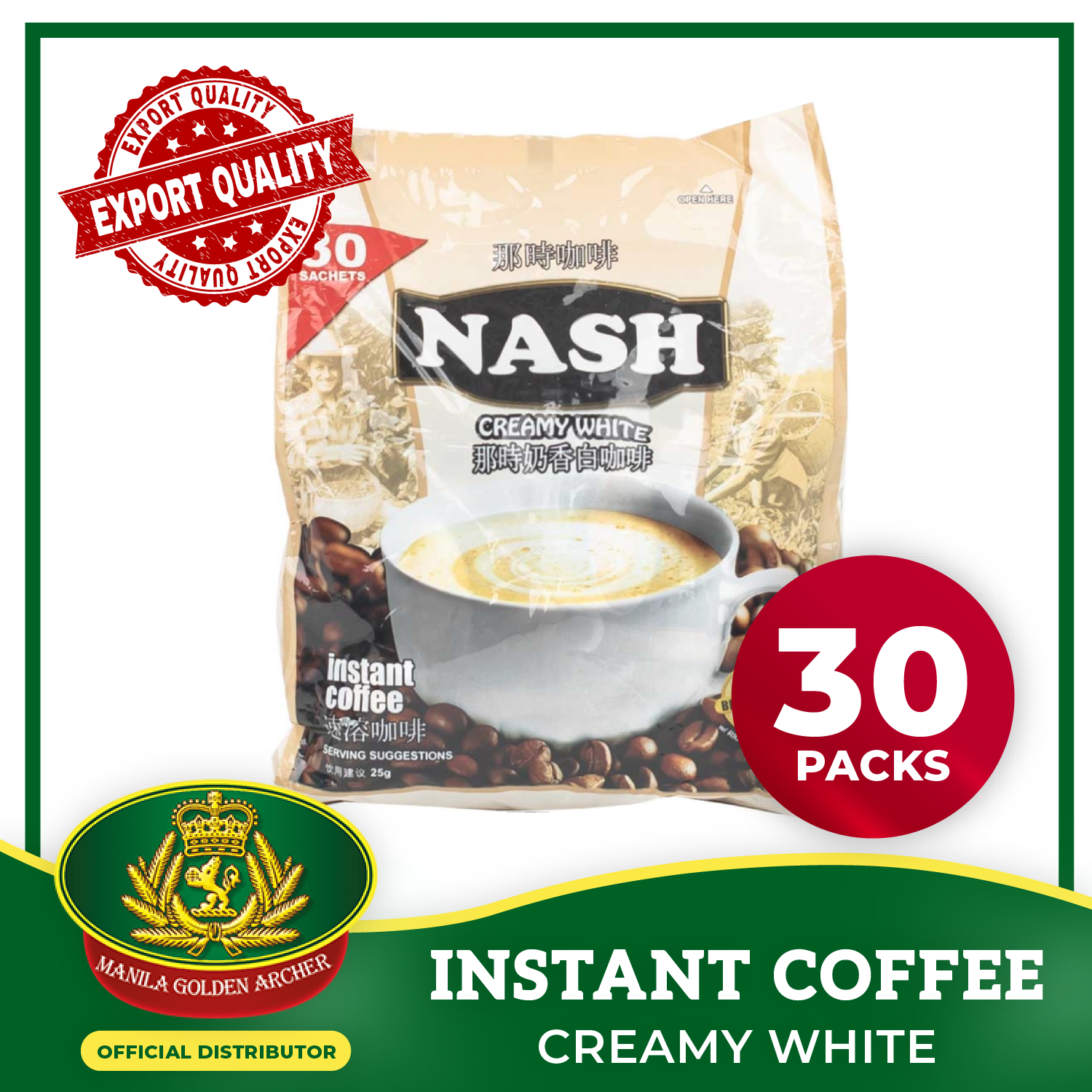 NASH Coffee For Export (Creamy White) 30 packs | Lazada PH