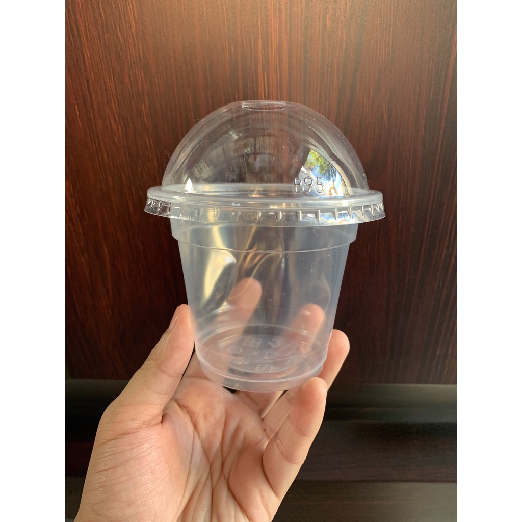 cup MilkTea Plastic Cup 8oz with Dome lid 95mm - 50pcs | Lazada PH