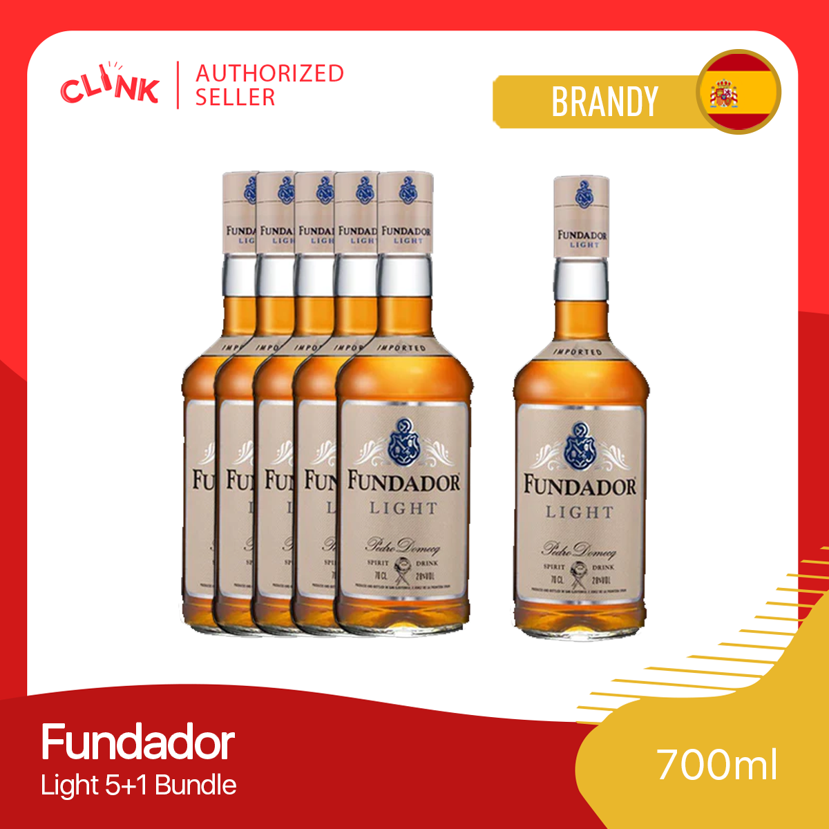 Fundador Light 700ml 5+1 Bundle | Lazada PH