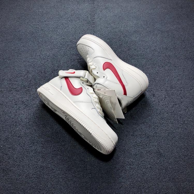 Nike Air Force 1 MID Air Force One AF1 middle help milk white red ...