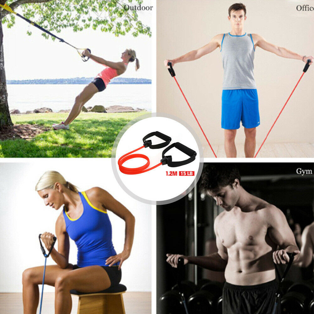 Unisex Set Pull Up Handle Assisted Fitness Exercise Cords Stretch ...