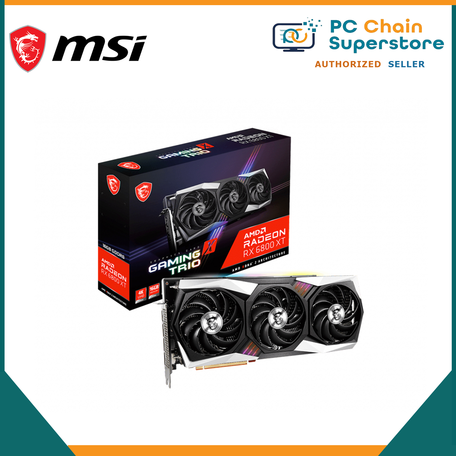 MSI AMD Radeon RX 6800 XT GAMING X TRIO 16GB GDDR6 Graphics Card ...
