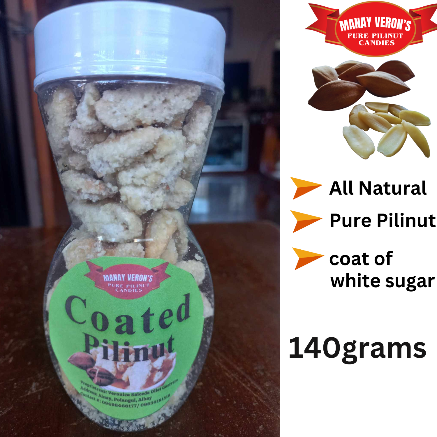 SUGAR COATED PILINUT MEDIUM SEXY JAR (140G)Pampasalubong ALBAY, BICOL ...