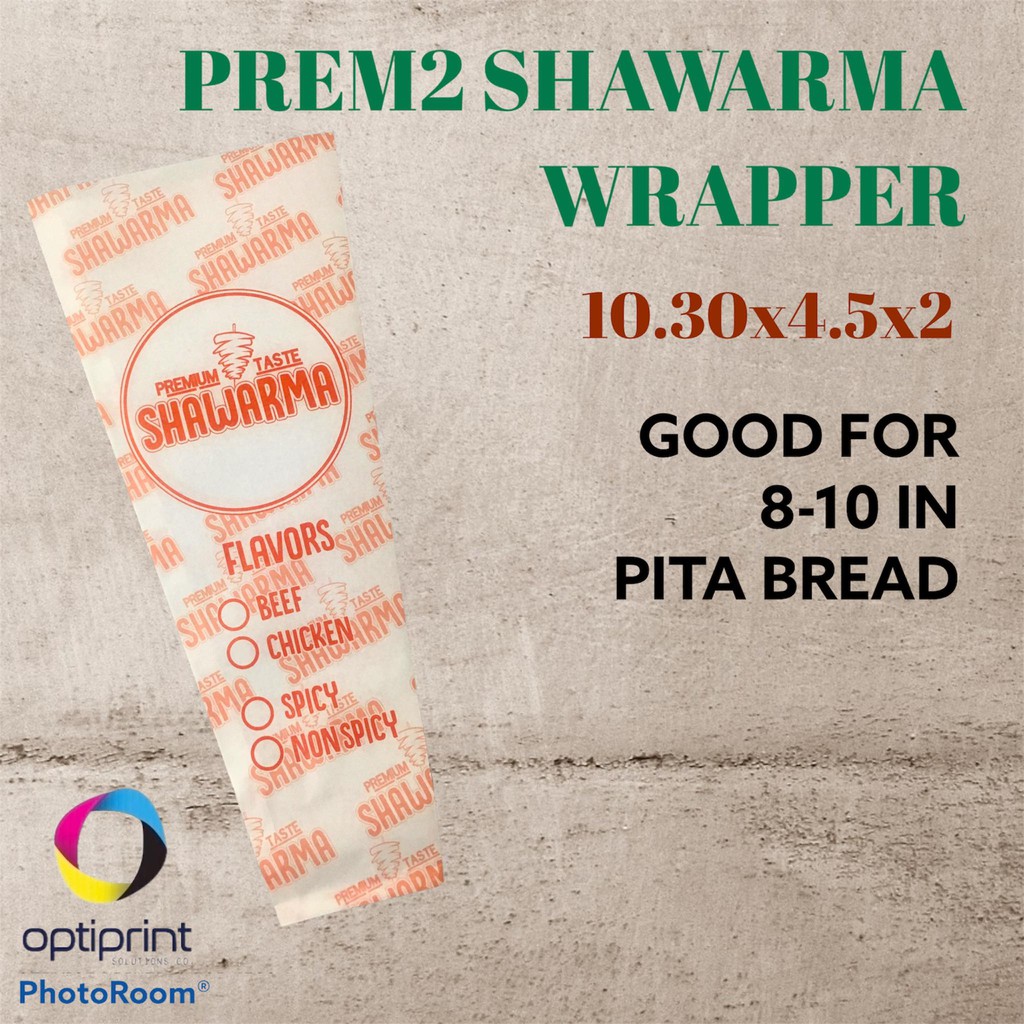 Shawarma Wrapper Prem2 Design with Flavors(100pcs) Greaseproof Paper ...