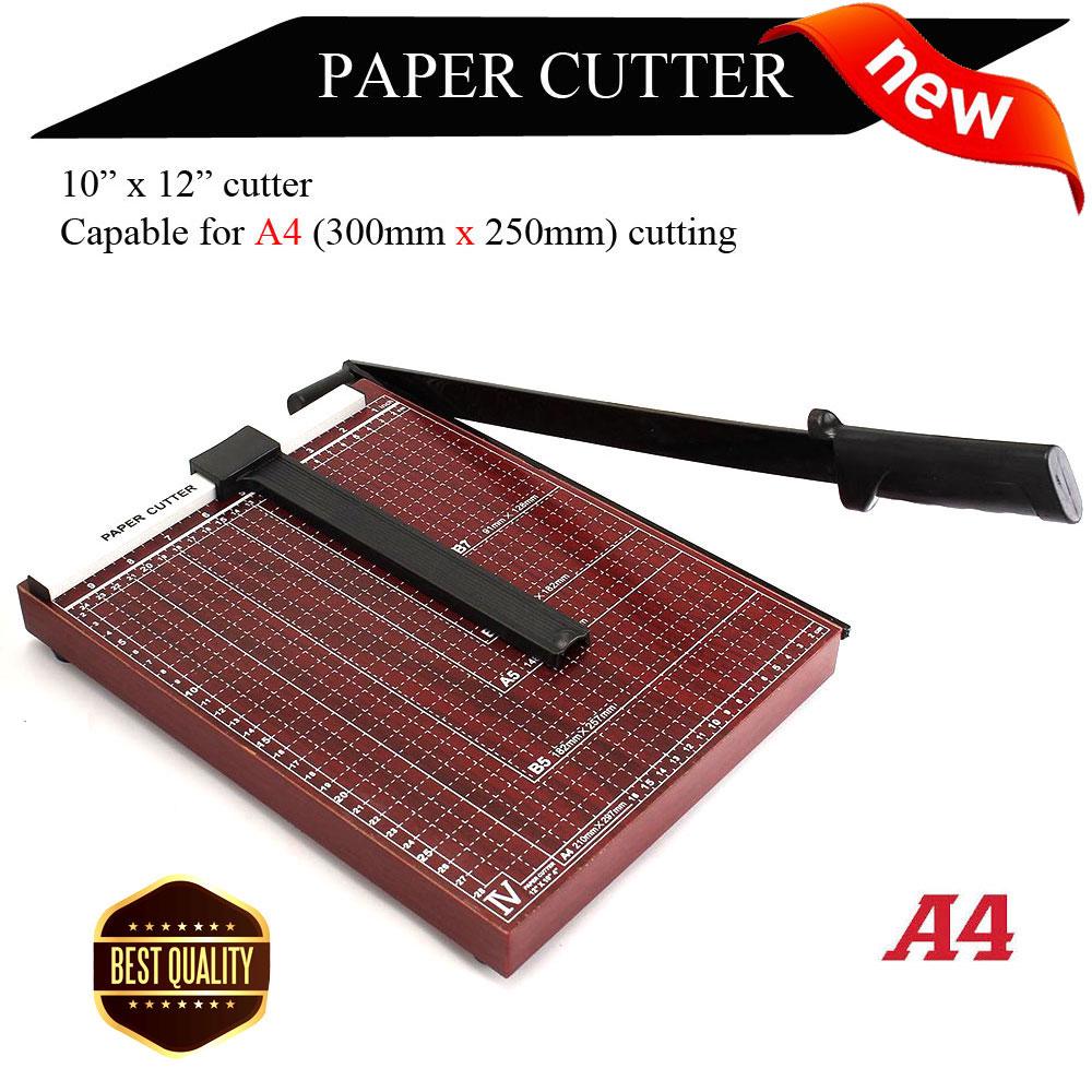 Office Supply A4 Wood Structure Paper Cutter with Paper Adjuster (10" x ...
