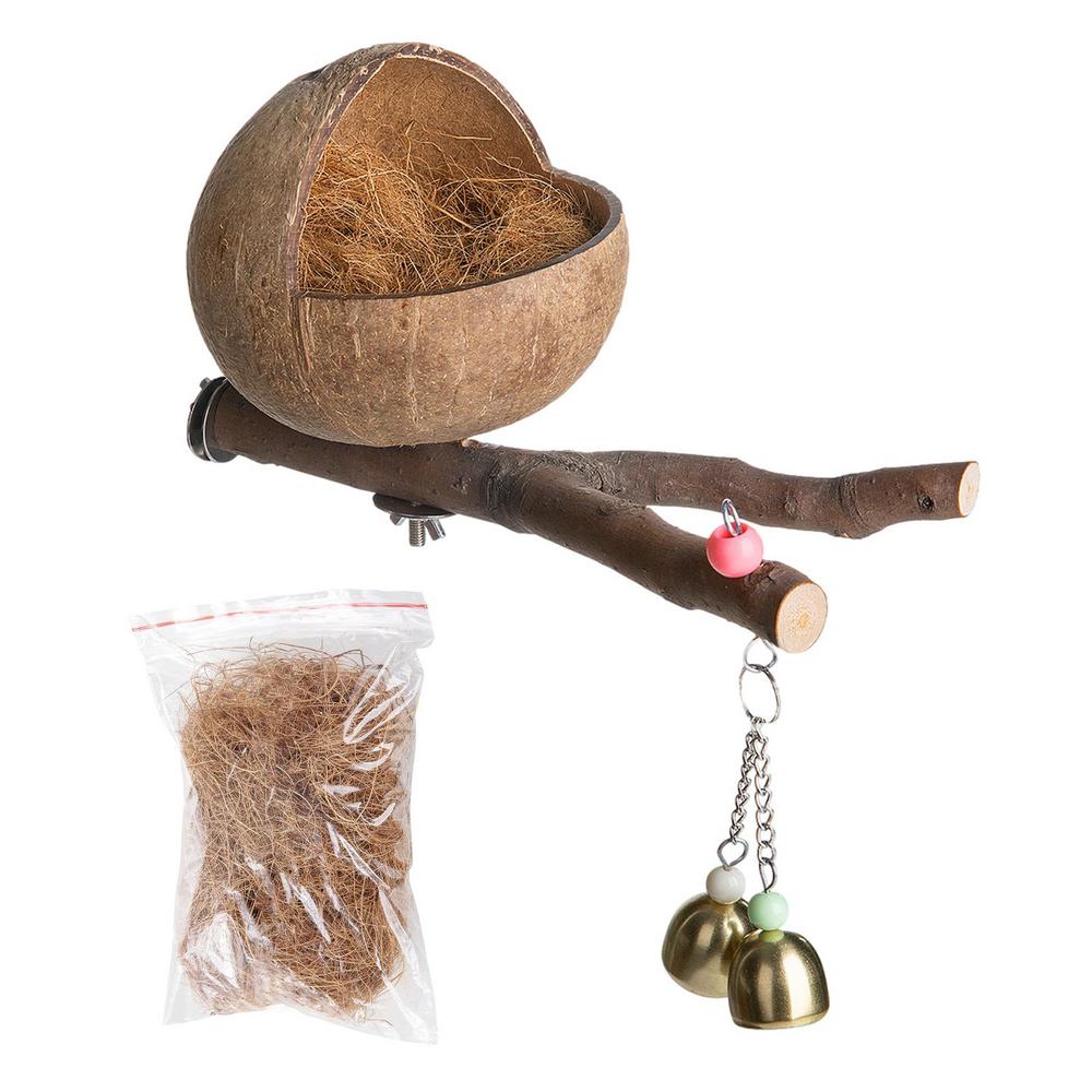 Coconut Bird House Coconut Shell Bird Nest House Hut Cage Nest House ...