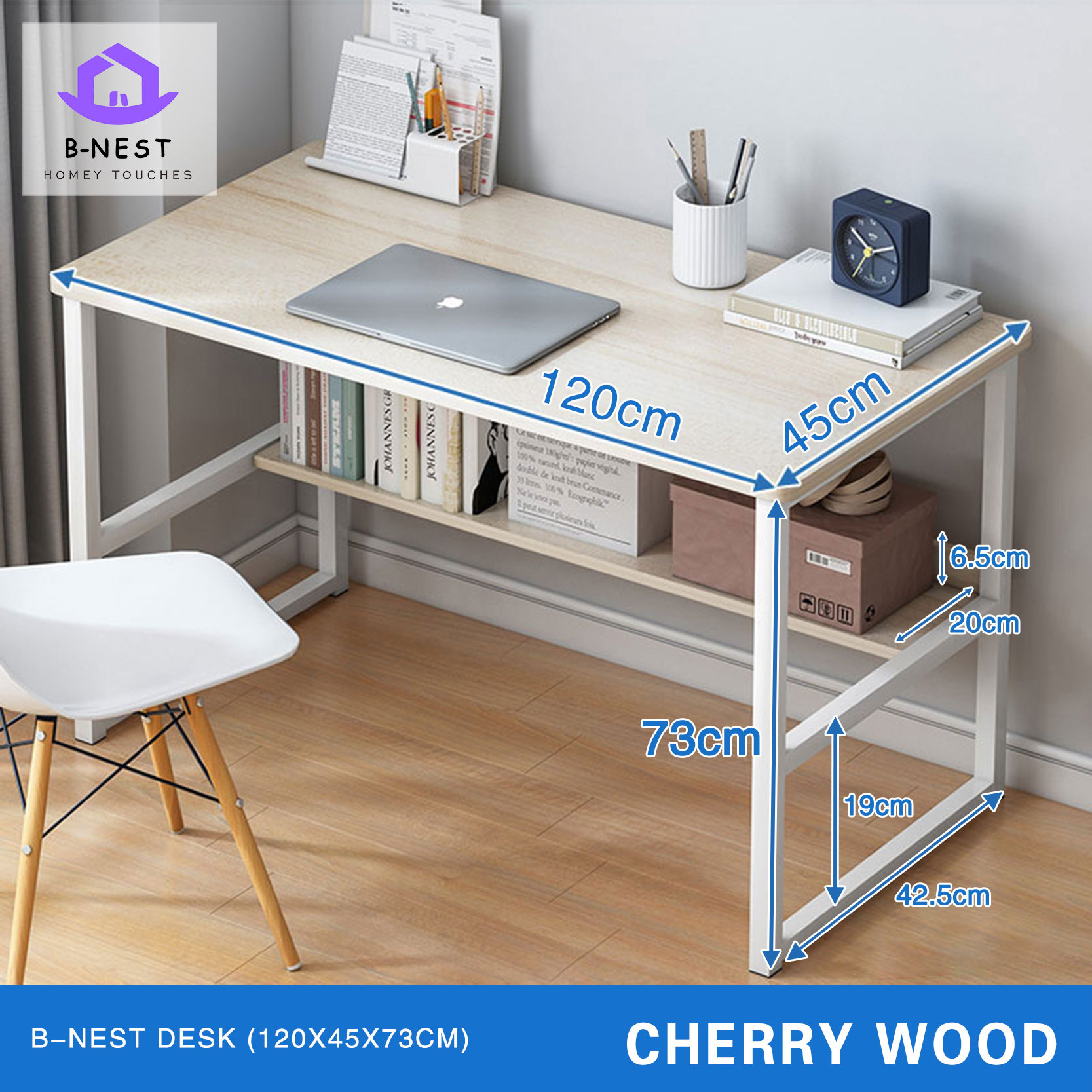 EDEN WRITTING DESK 120X45X74cm Two Layer Study Table Computer Desk ...