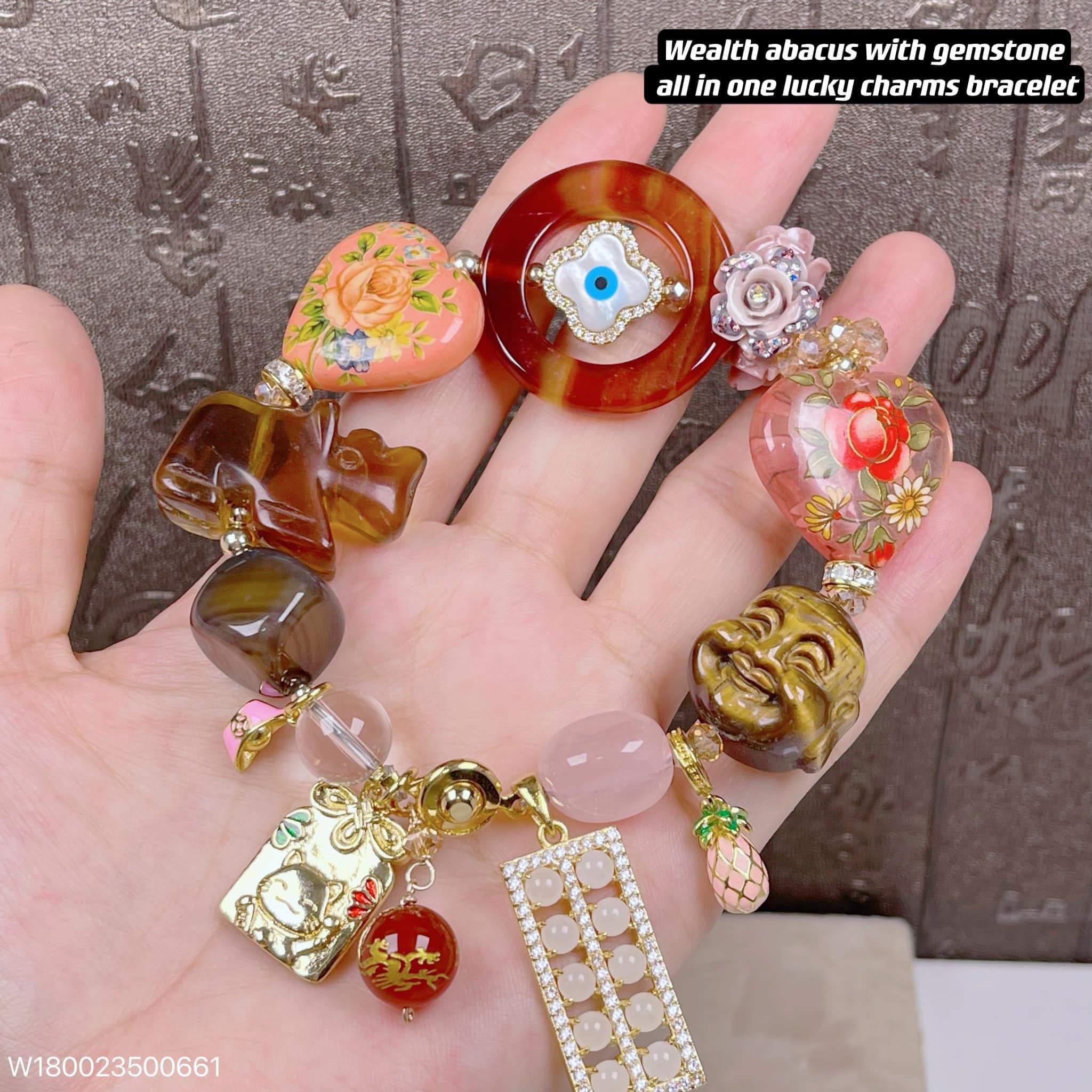 wealth abacus with gemstone all in one lucky charms bracelet | Lazada PH