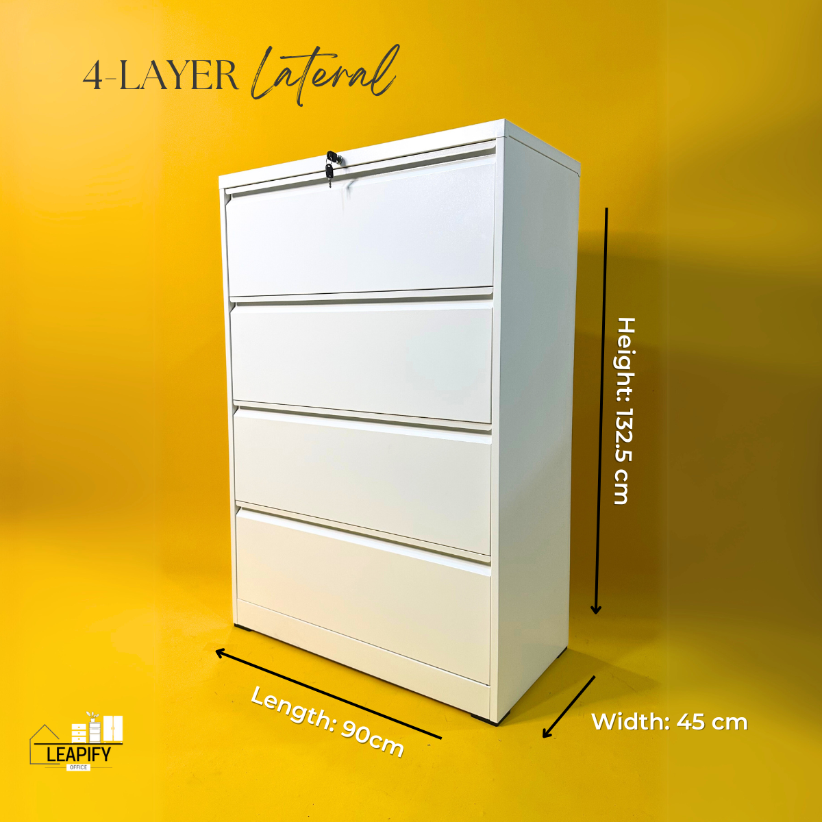 Steel 4-Layer Lateral Modern File Cabinet - Heavy Duty and Waterproof ...