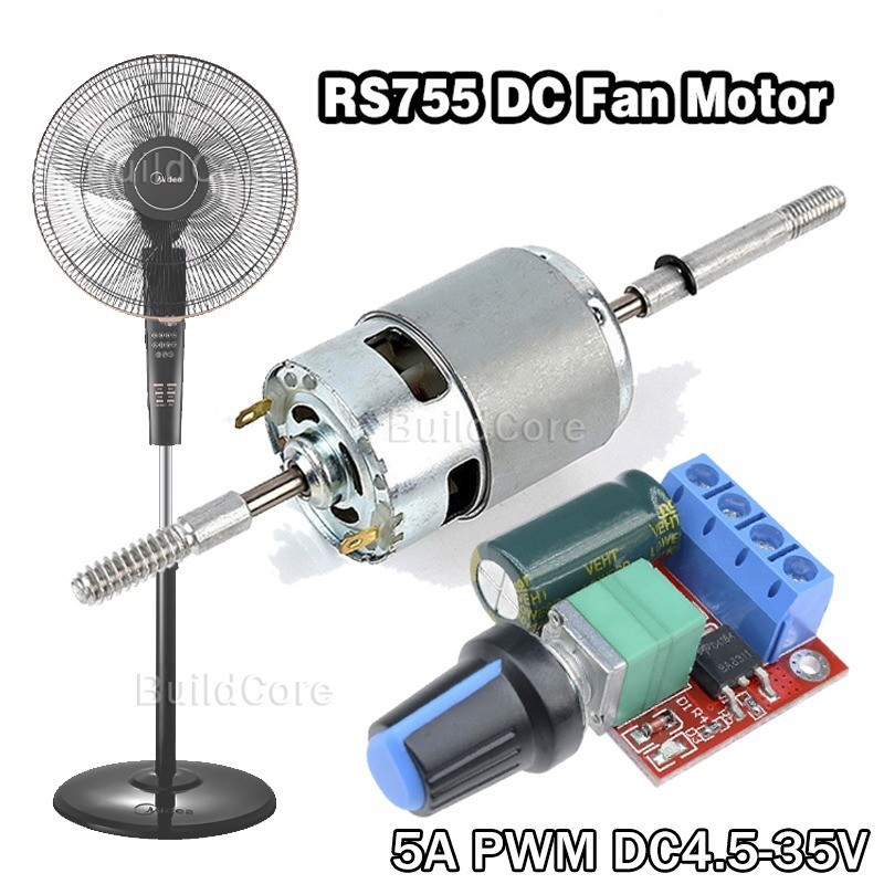 RS755 12V DC Fan Motor Replacement 220V AC for Electric Fan Low Noise ...