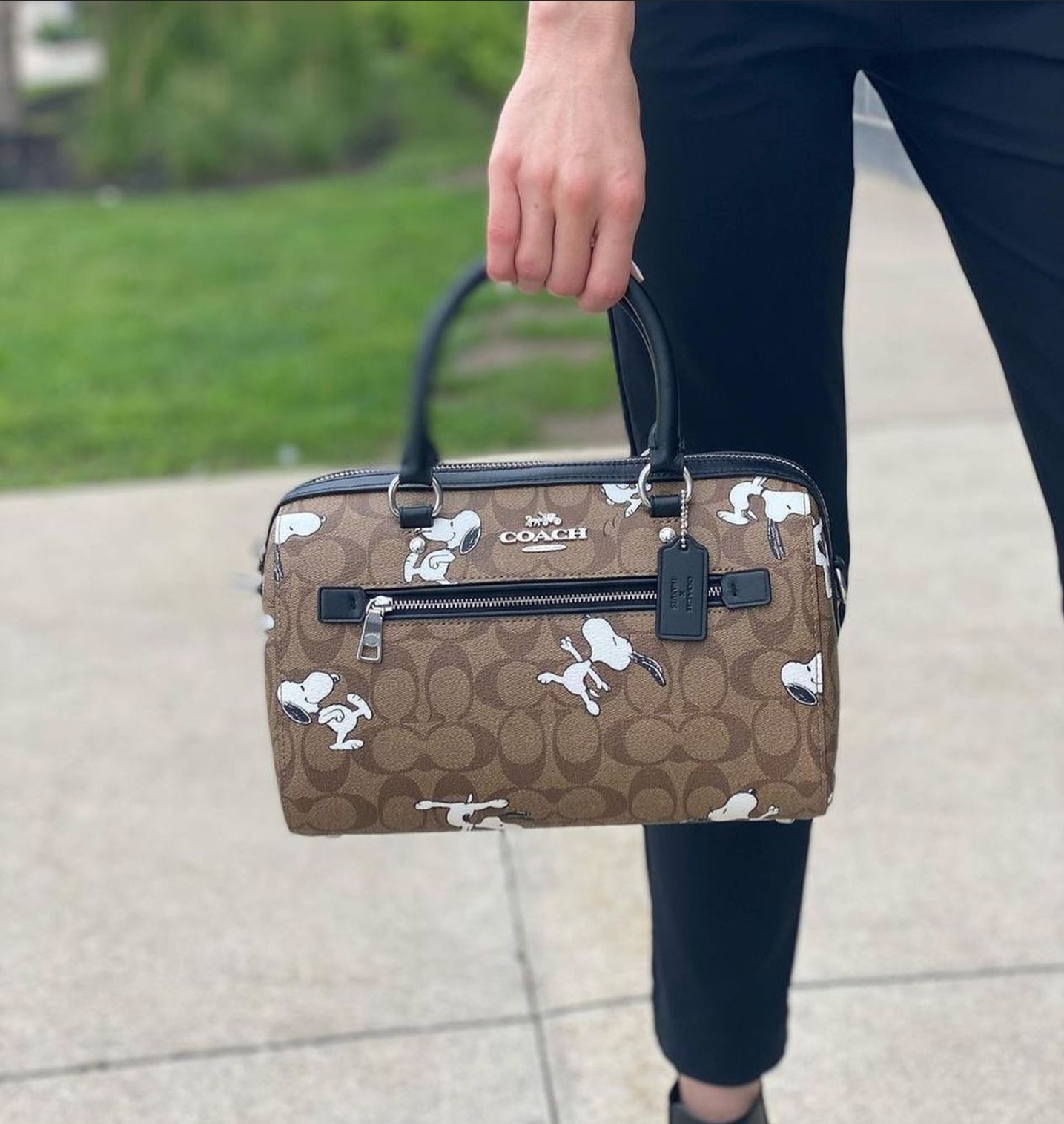 Original Coach Peanuts Rowan Satchel In Signature Canvas With Snoopy ...