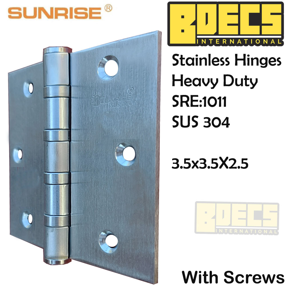 Stainless Steel Door Hinges Heavy Duty Sunrise SUS 304 1set Loose Pin ...