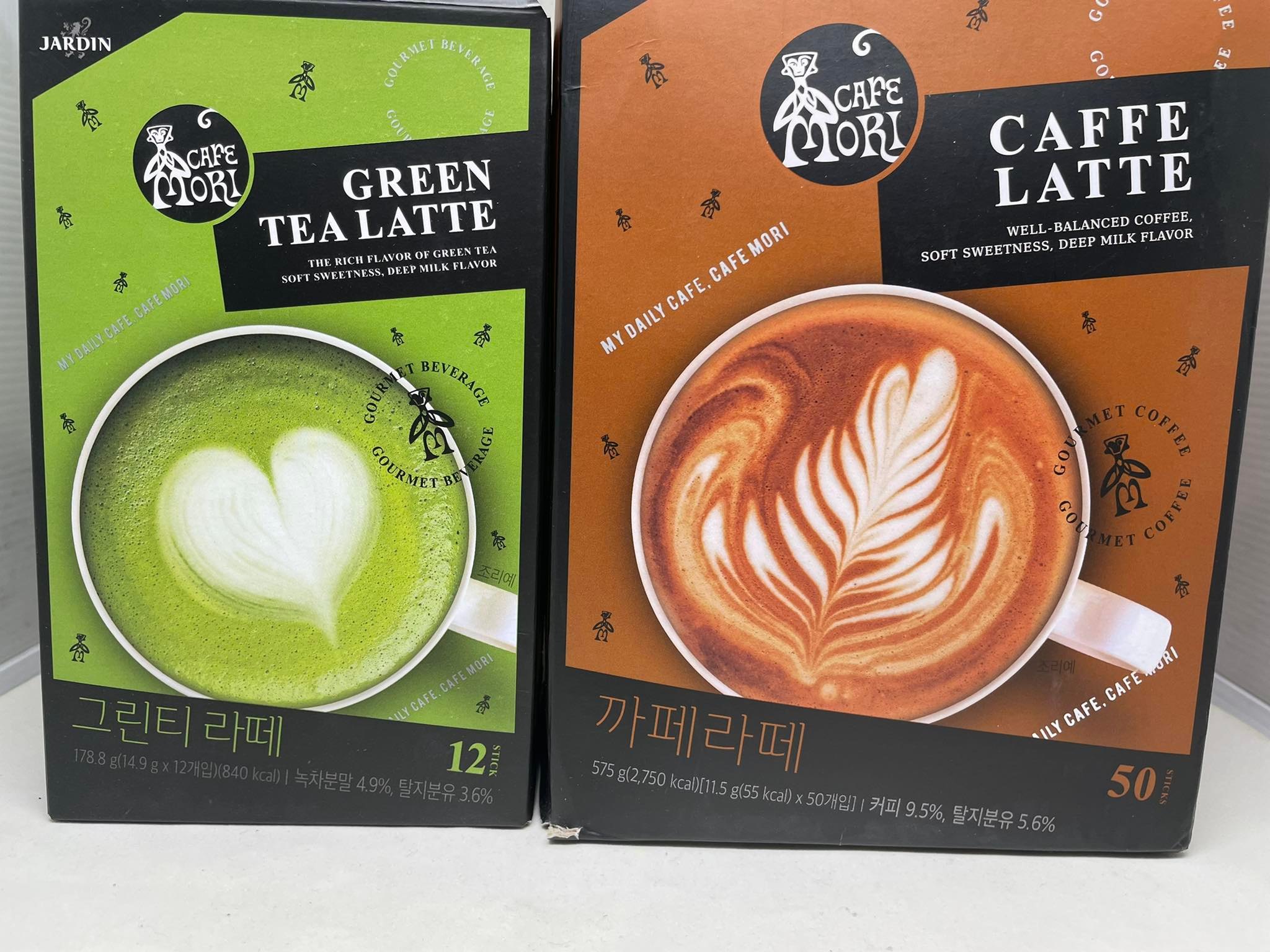 Jardin cafe mori green tea latte, cafe latte Korean instant coffee mix ...