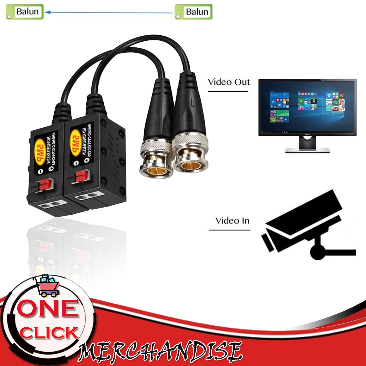 1080P AHD/HD-CVI/TVI/CVBS Passive HD Video Balun Transmitter (UTP Up to ...