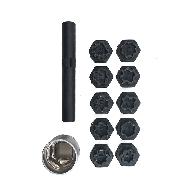 Wheel Nut Lock Key Screws Socket Set Anti-Theft Removal Tool Fits for ...