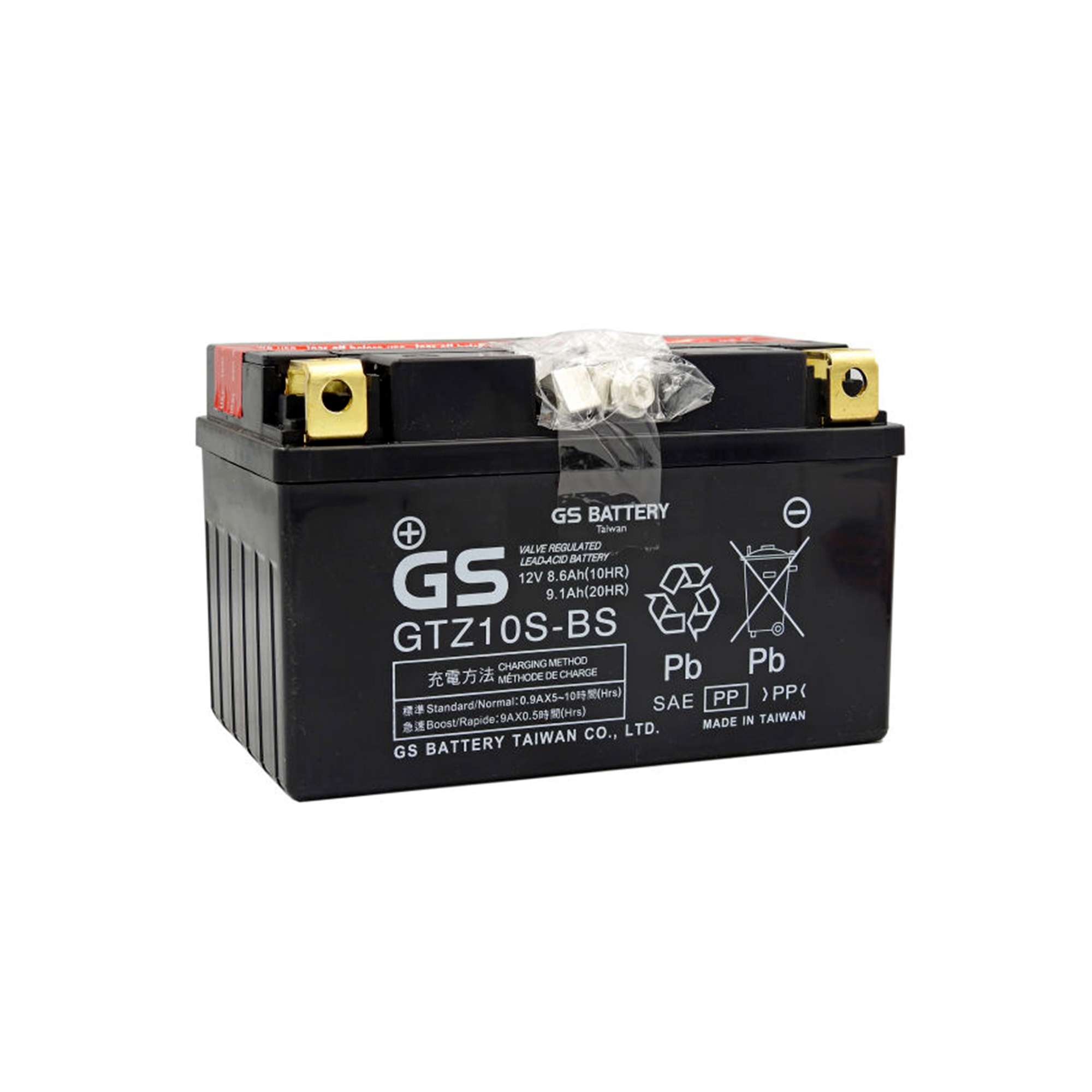 GS GTZ10-BS Motorcycle Replacement Battery for YZF R1,CBR 650, & Vulcan ...