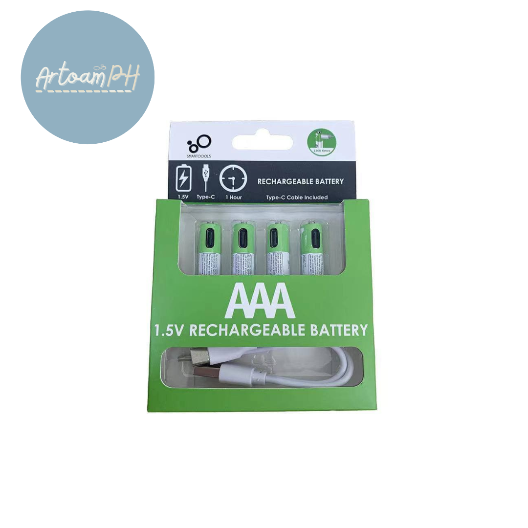 Smartoools Rechargeable Battery AA & AAA with USB to Type -C Cable ...