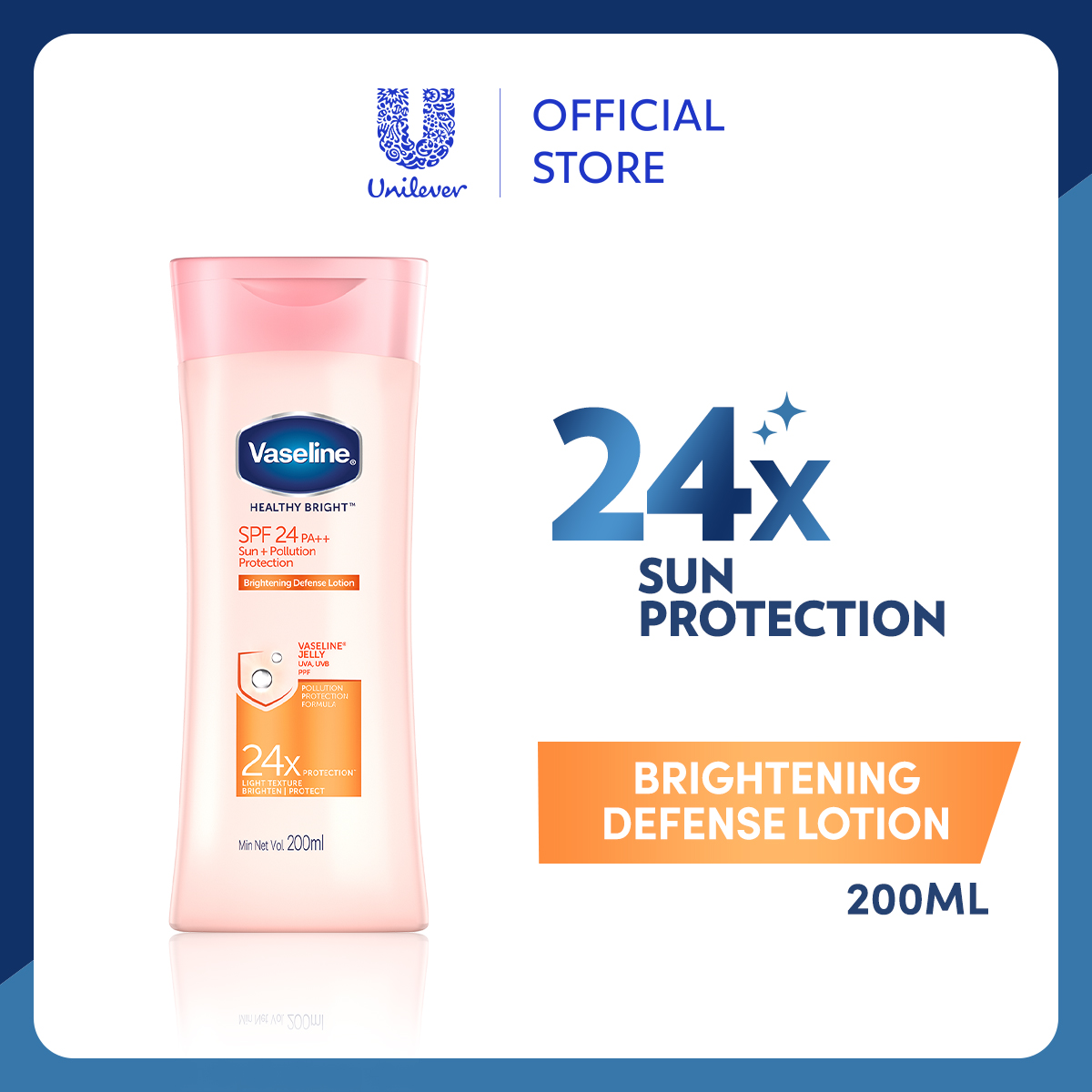 Vaseline Healthy Bright SPF24 Sun+Pollution Protection 200ML | Lazada PH