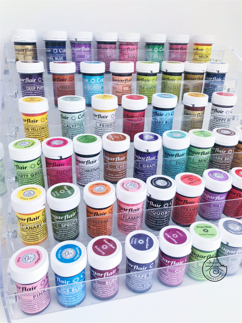 British Sugarflair fondant baking food coloring 50-color gold standard ...