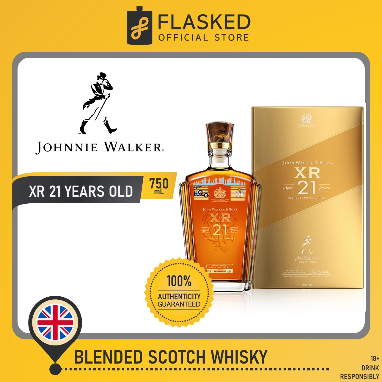 Johnnie Walker XR 21 Year Old Blended Scotch Whisky 750ml | Lazada PH