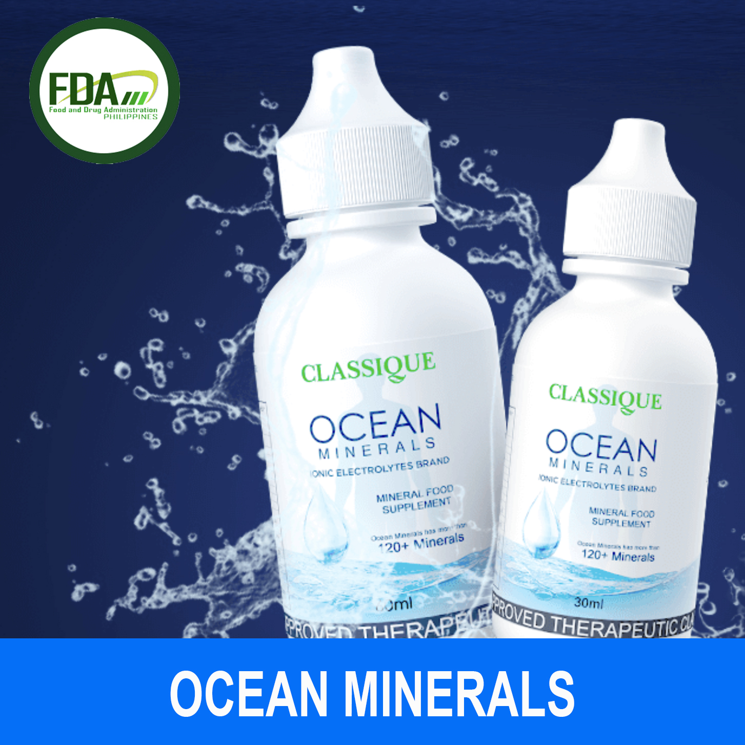 Ocean Mineral 60ml Big 1200 drops 00% IONIC OCEAN MINERALS, Healthy ...