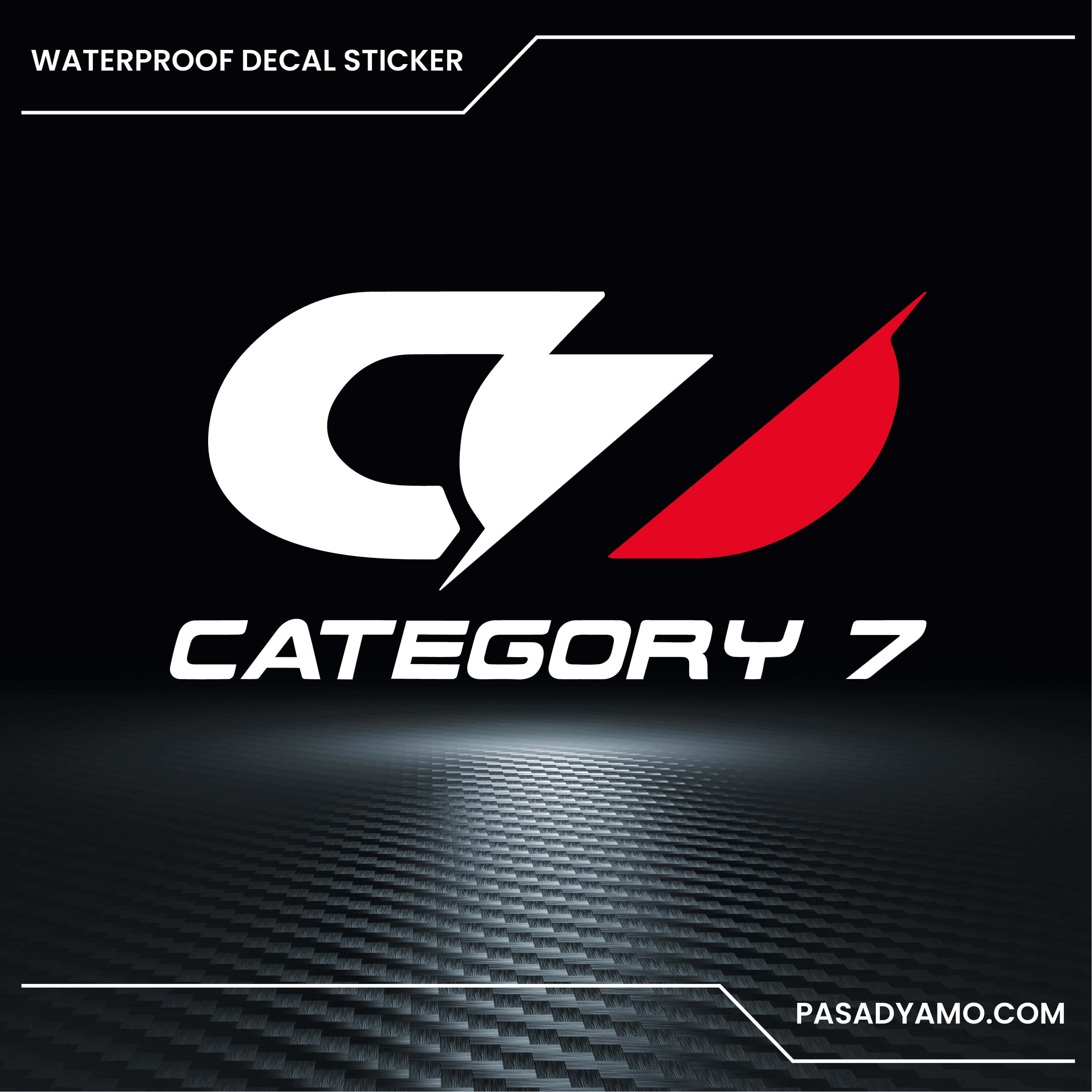 Category 7 Logo Decal Sticker for Cars Motorcycles Helmets Luggage Box ...