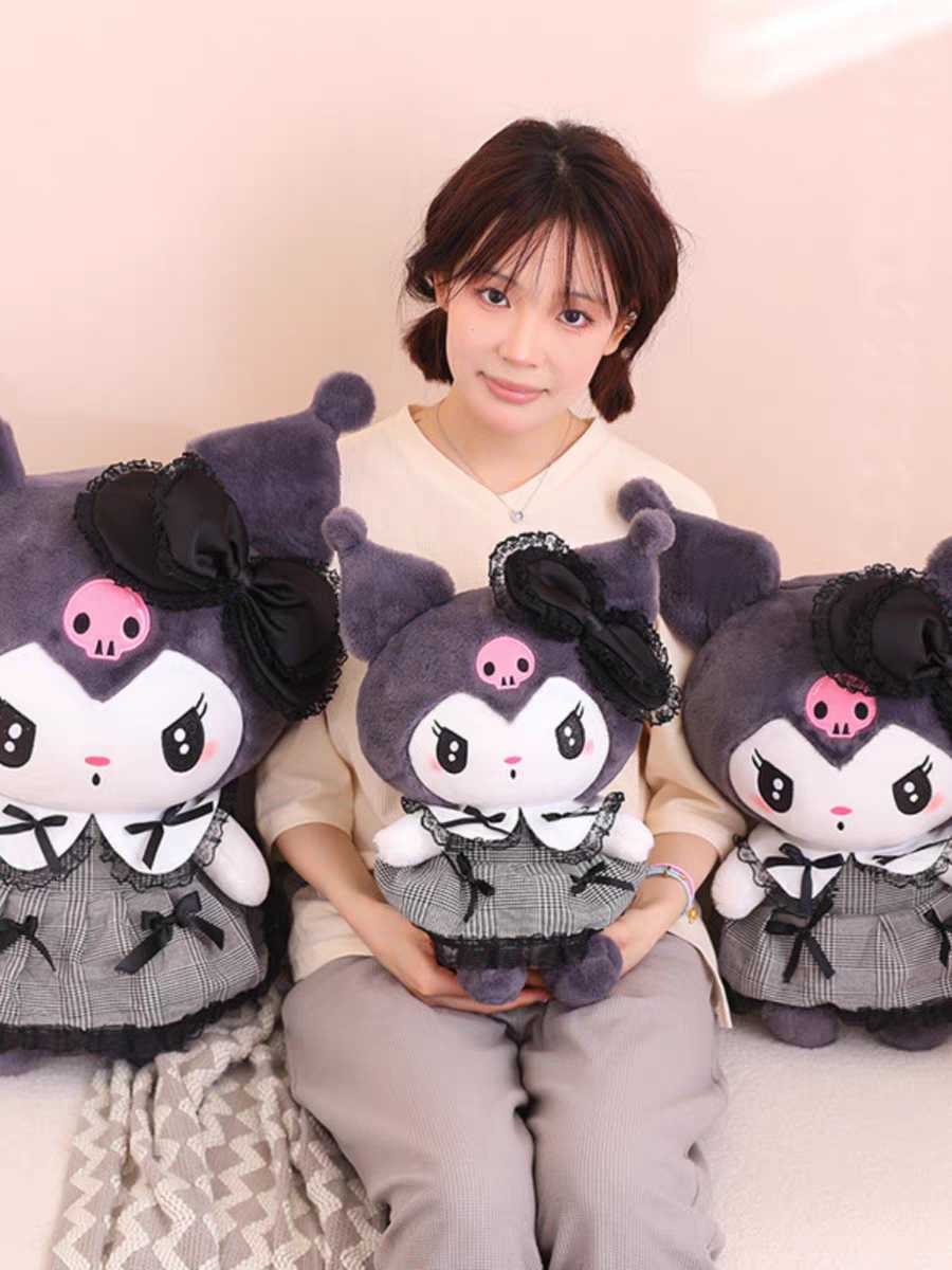Sanrio Characters Black Kuromi Plush Doll Lolita Princess Dress Cute ...