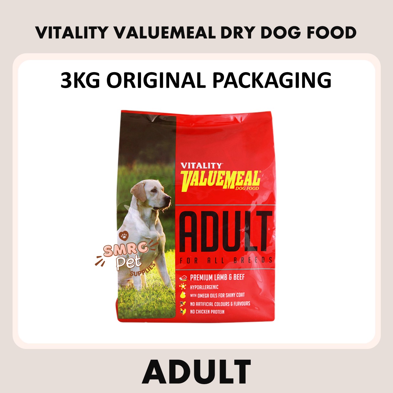 Vitality Valuemeal Dry Dog Food Classic Adult/Puppy 3kg Original ...