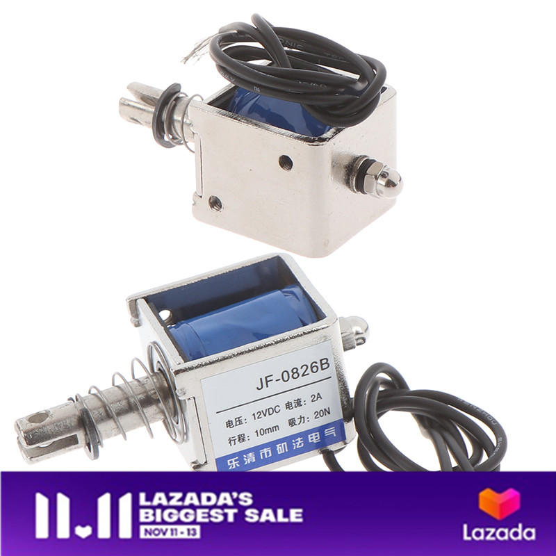FUYU JF-0826B 12V/2A 10mm 20N push pull type open frame solenoid ...