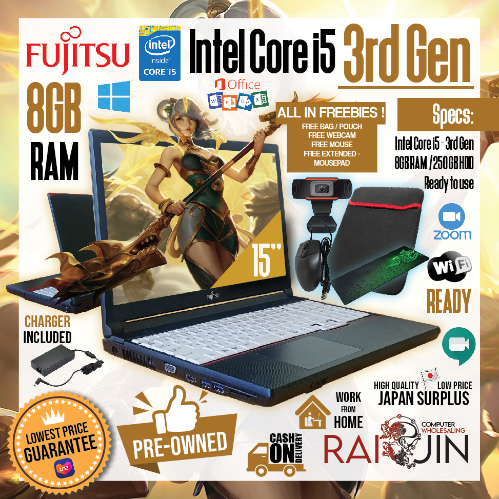 LAPTOP - FUJITSU - INTEL CORE i5 3RD GEN - 4GB OR 8GB RAM OPTIONS ...