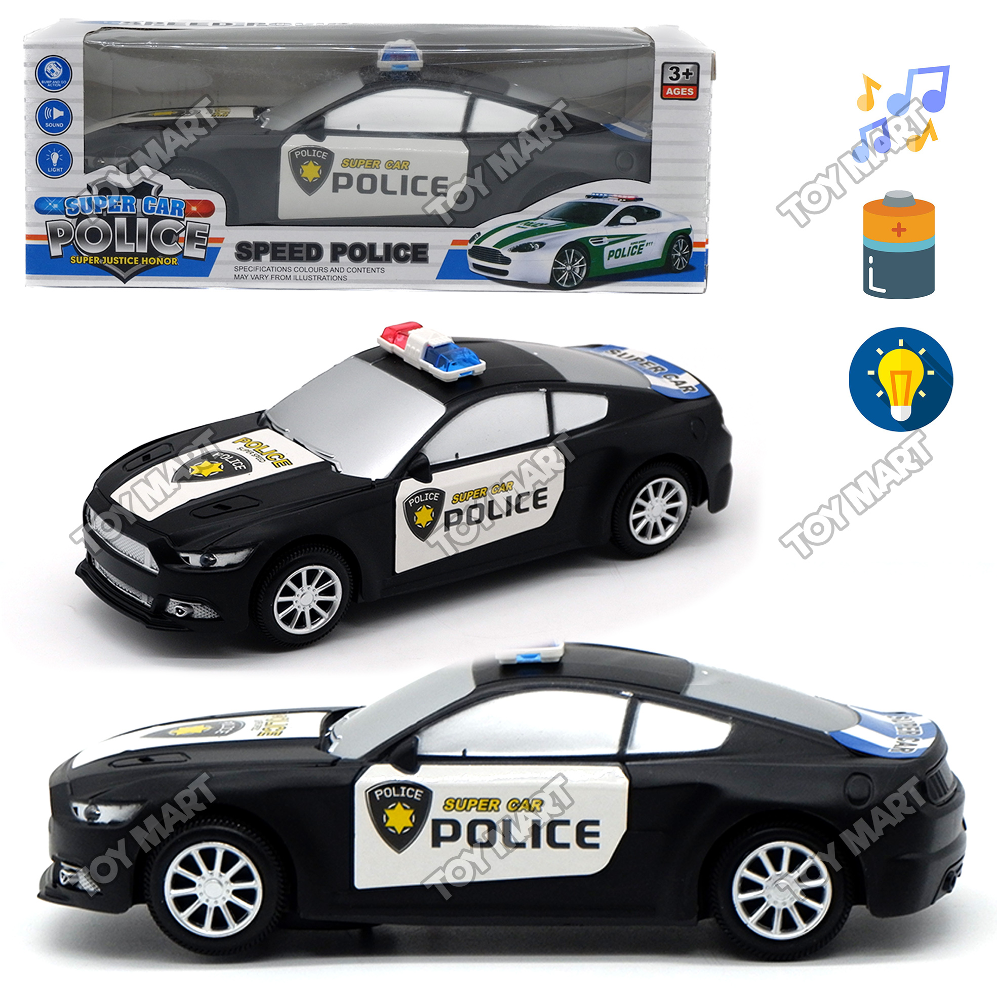 Super Speed Police Car with Lights and Siren Battery-Operated | Lazada PH