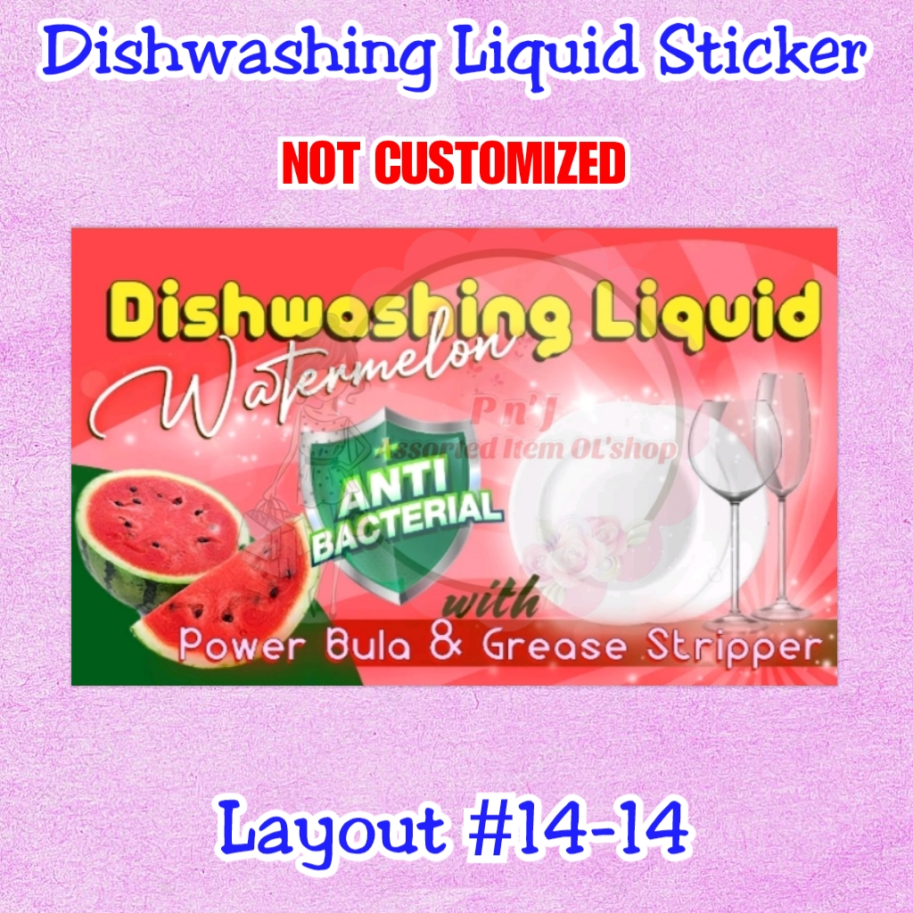 Dishwashing Liquid Sticker NOT CUS#14-14 Waterproof | Lazada PH