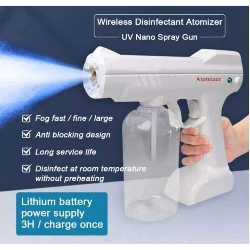 Disinfectant Spray Gun Wireless Atomization Disinfection Machine 800ml ...