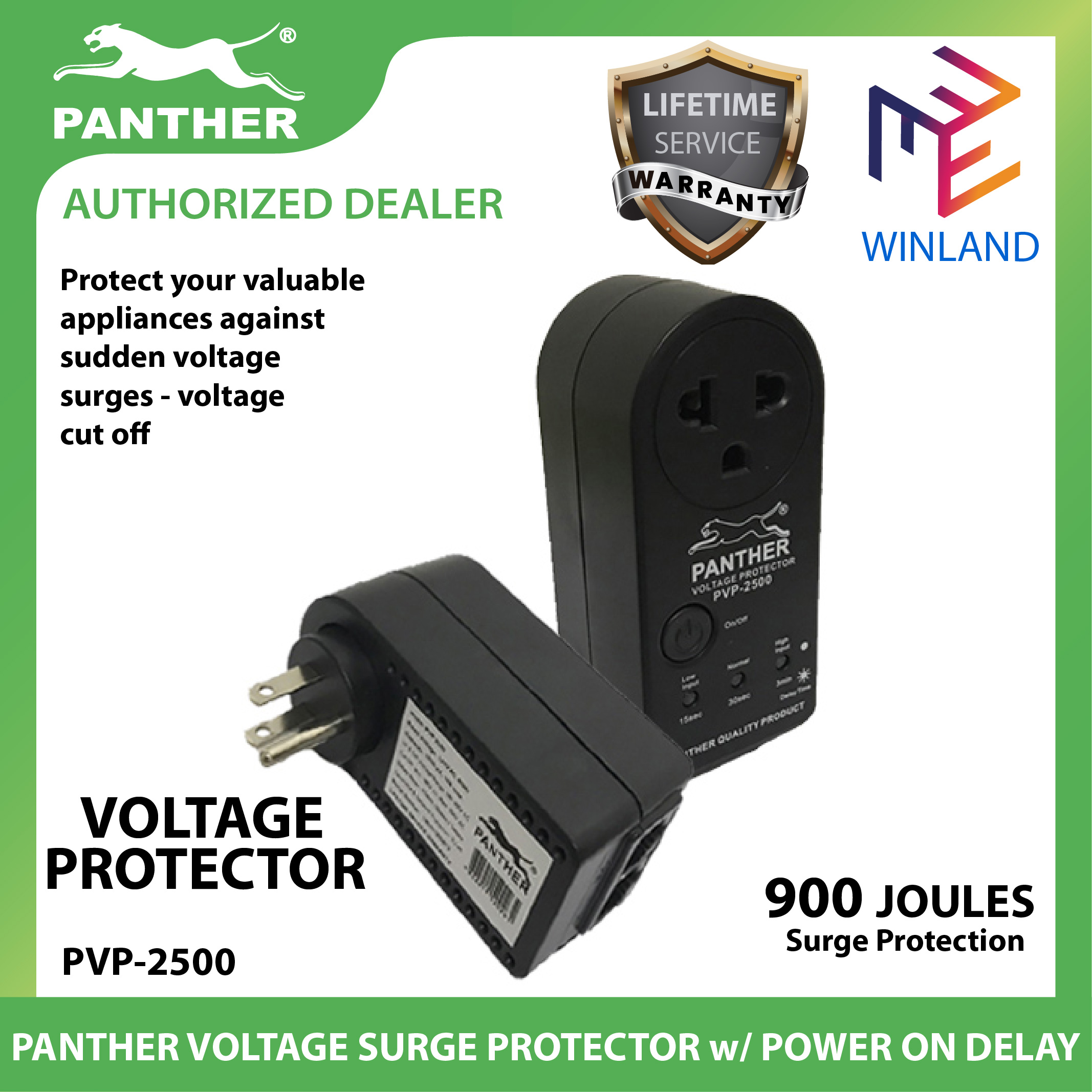PANTHER by Winland PVP-2500 Voltage Surge Protector 2500 Watts with ...