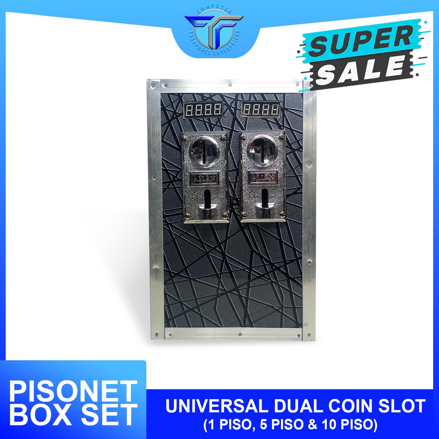 TWIN PISONET DUAL UNIVERSAL COINSLOT BOX PISO/LIMA/SAMPU LUMA/BAGO ...