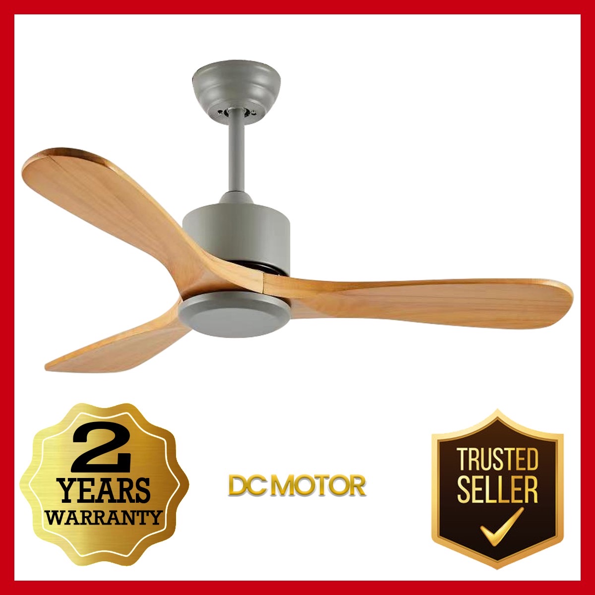 MYKE HC289 Ceiling Fan (42", 52") (All White, All Black, Wood, Grey ...