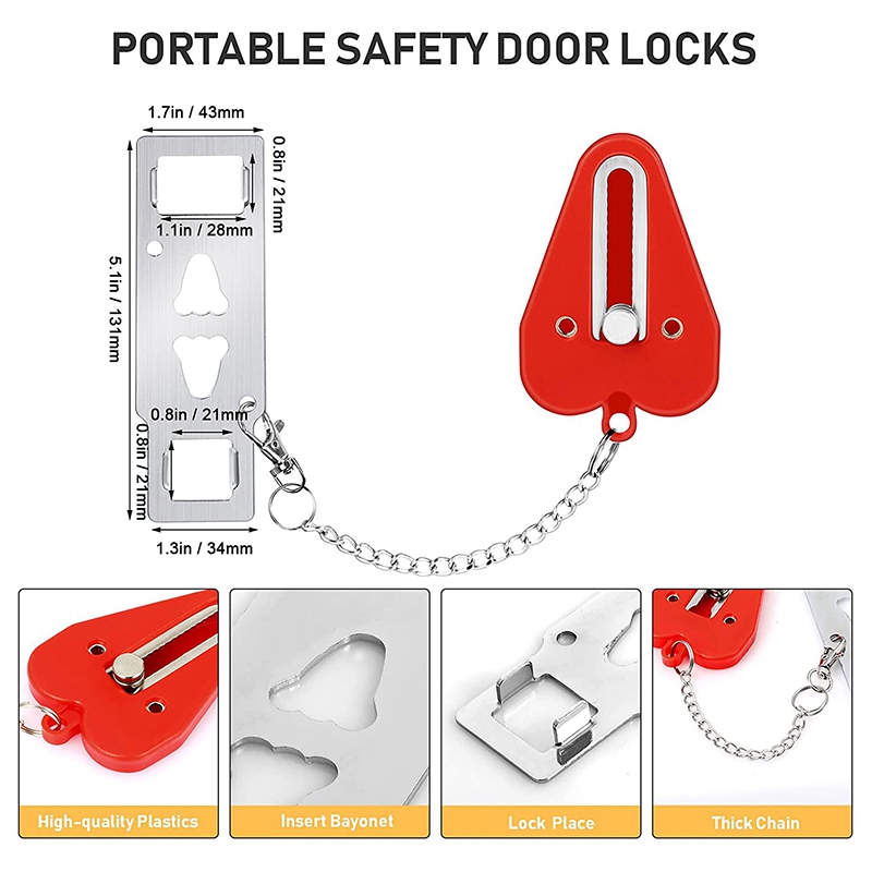 Portable Door Lock for Travel Apartment Home Security, Pocket Door ...