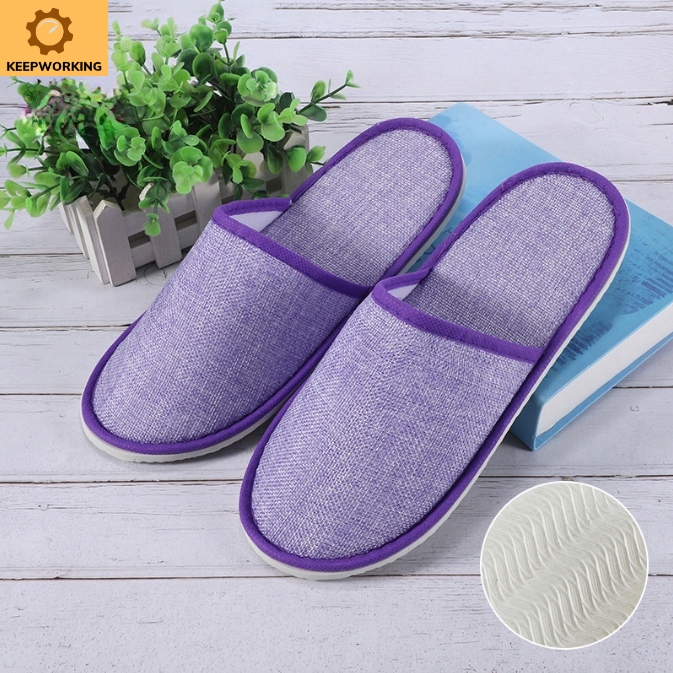 Keep Working Slippers for Guest Unisex 1 Pair Hemp Indoor Slippers for ...