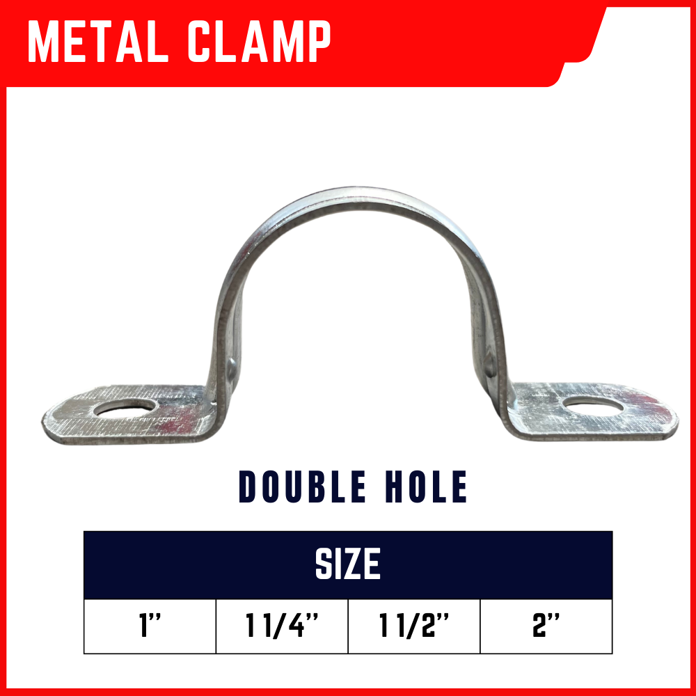 2pcs GI Conduit Metal Clamps / PVC Pipe Clamp - Double Hole (Available Size: 1-1/4", 1-1/2" and ...